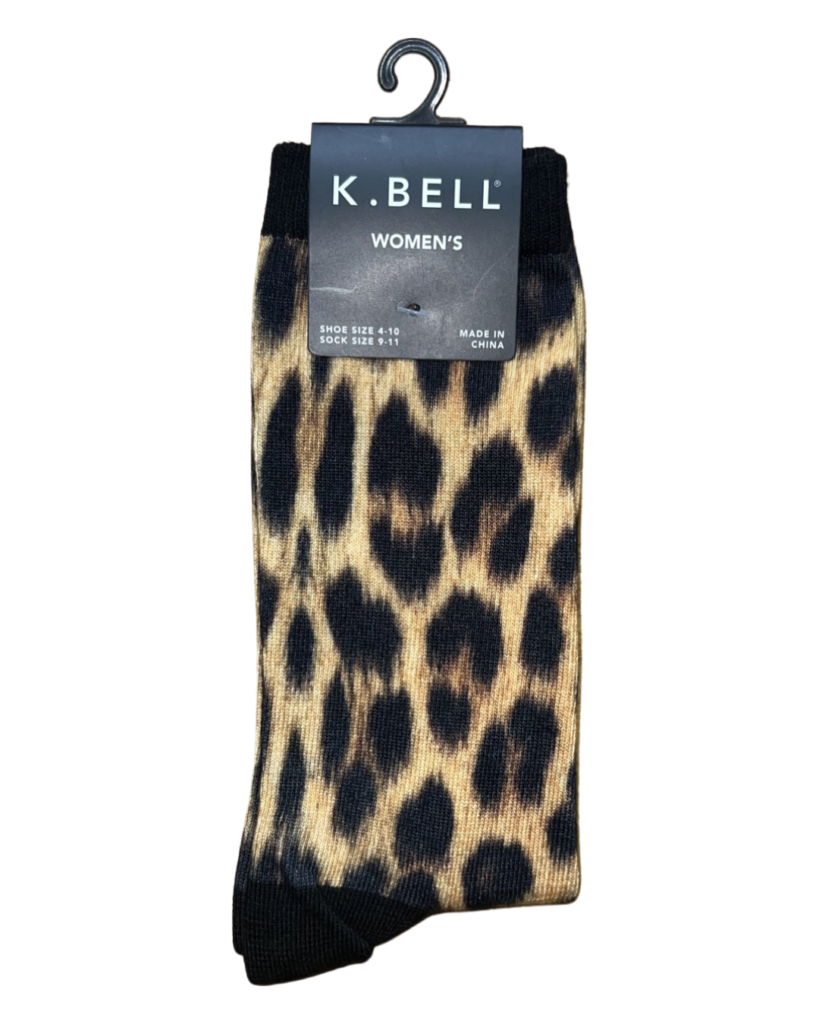 Leopard Print Crew Socks - The Sockman